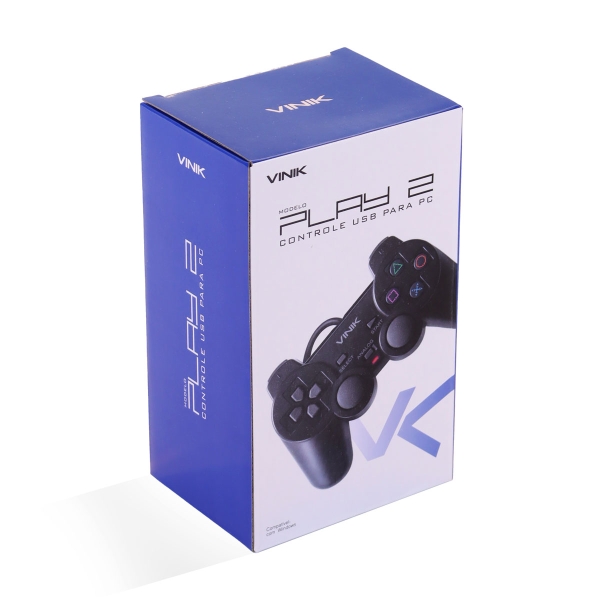 CONTROLE PC USB PS2 PLAYSTATION 2 RETRO VINIK PLAY 2